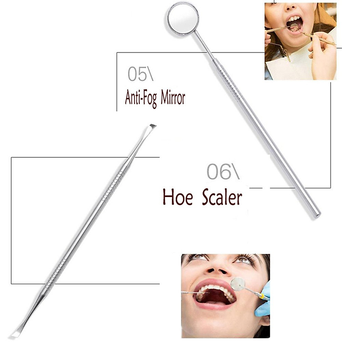 9Pcs Stainless Steel Dental Tools Dentist Teeth Clean With Leather Case