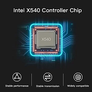 XZSNET 10G Network Card with Intel X540 Chip, 10GB PCI-E NIC Compare to Intel X540-T2, Dual RJ45 Port PCI Express X8 Ethernet Adapter Support Windows/Windows Server/Linux/Freebsd/VMware ESXi