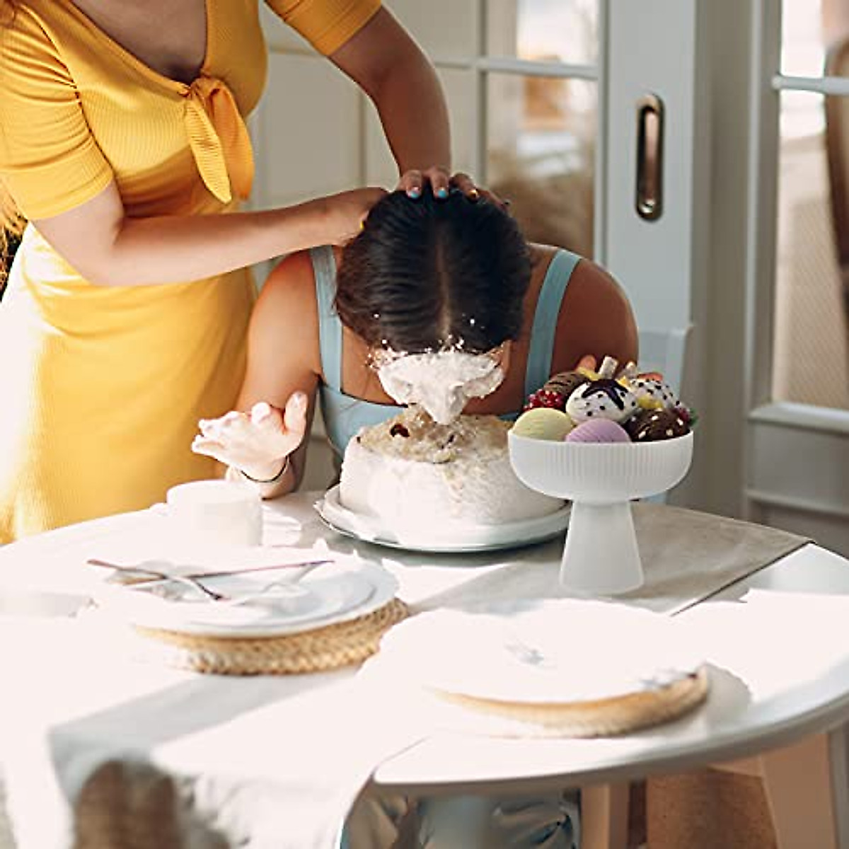 DOITOOL Snack Bowl Footed Dessert Cups Ice Cream Cup Ceramic Sundae Bowls Serving Bowls Dish for Appetizer Parfait Fruit Salad Pudding Snack Ice Cream Bowl