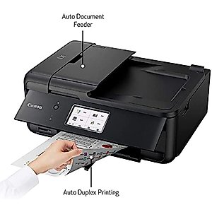 Canon All-in-One Printer Copier Scanner Fax Auto Document Feeder Photo and Document Printing Airprint (R) and Android Printing + Bonus Set of Ink and Printer Cable