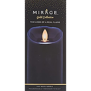 Sterno Home MGT814307NB00 Navy Blue Wax Pillar with Timer