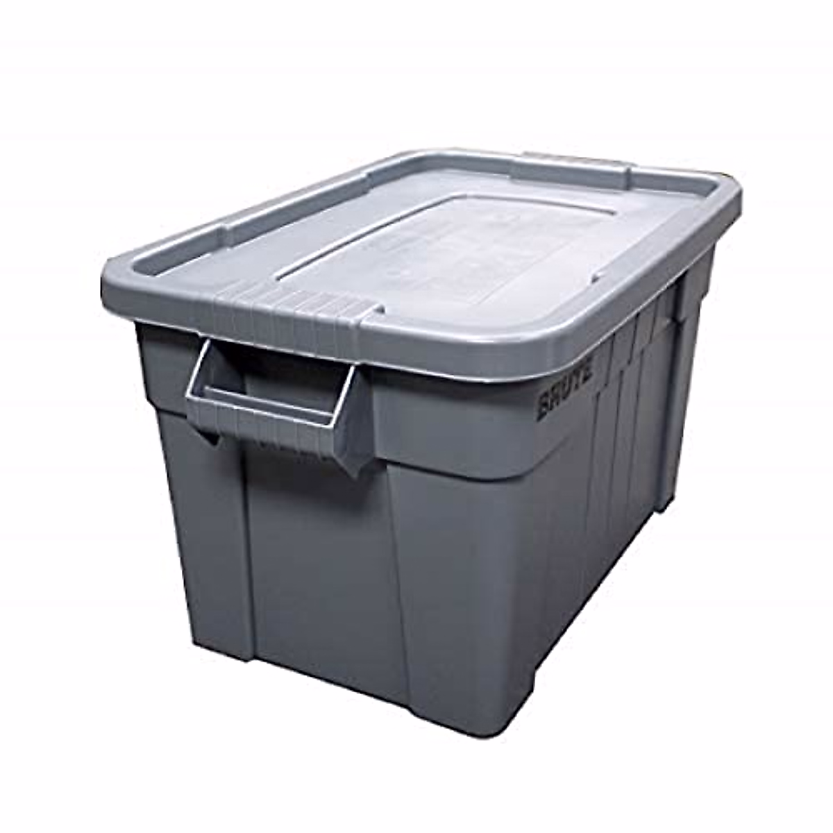Rubbermaid Commercial Products Brute Tote Storage Container With Lid, 20- Gallon, Gray (FG9S3100GRAY)