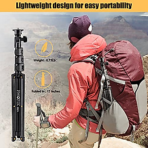 PHOPIK Phone Tripod Stand : Selfie Stick Tripod,Phone Tripod Extendable Camera & Cell Phone Tripod Stand for iPhone & Android Phone, Heavy Duty Aluminum, Lightweight