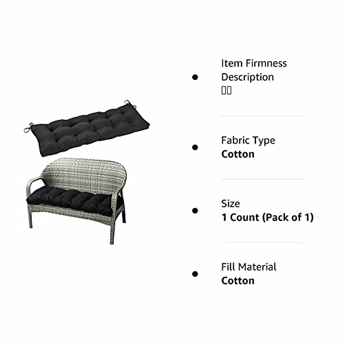 Universal Bench Cushion, Indoor/Outdoor Bench Cushion, Swing Cushion,for Lounger Garden Furniture Patio Lounger Bench,Non Slip Overstuffed Bench Pad Cushion