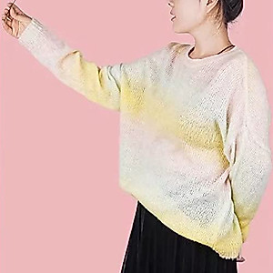 30 Grams Roll Soft Angora Mohair Yarn Wool Knitting Yarn Warm 3 Bundles Long Wool Fiber Wool for Clothes Scarves Sweater Shawl Hats and Craft Projects Crochet DIY Tool, Type 7