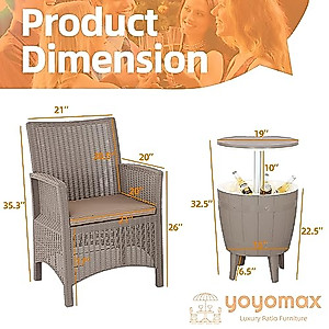 yoyomax 2 Pieces Outdoor Patio Furniture Set, Black