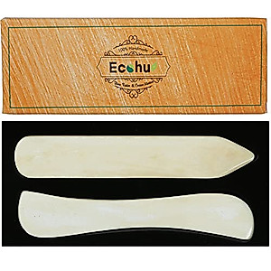 Ecohu Bone Folder & Creaser Tool - 2PCS - Scoring, Folding for Origami, Paper Crafts, Bookbinding, Leather Crafts and Card Making & Folding Paper