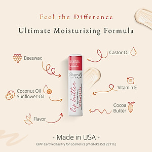 CHAP-LIP 100% All Natural Lip Balm Hydrating Bulk Chap Stick with Fruit Flavors, Coconut Oil, and Cocoa Butter - Lip Therapy Pack for Men and Women - Gift Set Made in the USA, 60 Pack