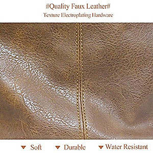 NZ SIXVONA Hobo Bags for Women, Large Soft PU Leather Convertible Tote Women Handbags Purses Shoulder Crossbody Bags for Ladies, Brown