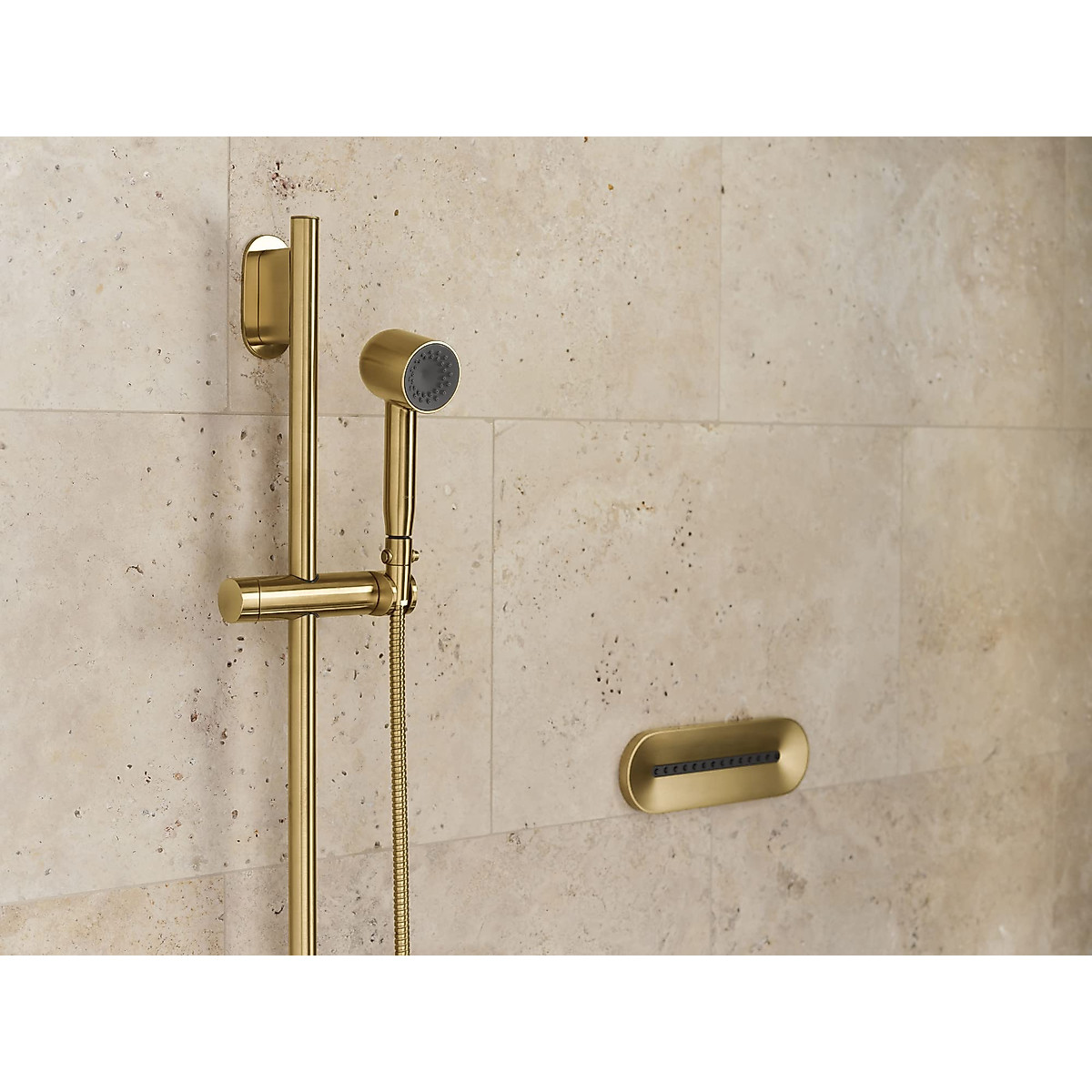 KOHLER 26286-G-2MB Statement Single-Function HAND SHOWER, Maximum Spray Performance & Easy-to-clean Surface, Vibrant Brushed Moderne Brass, 1.75 GPM