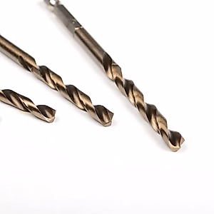 ATE Pro. USA - Cobalt Twist Drill Bit Set - 13 Pcs Hex Shank High Speed Steel for Stainless Steel, Sheet Metal, Wood, Plastic Plates, Aluminum Alloy, Quick Change, 1/16"-1/4" Professional | Industrial