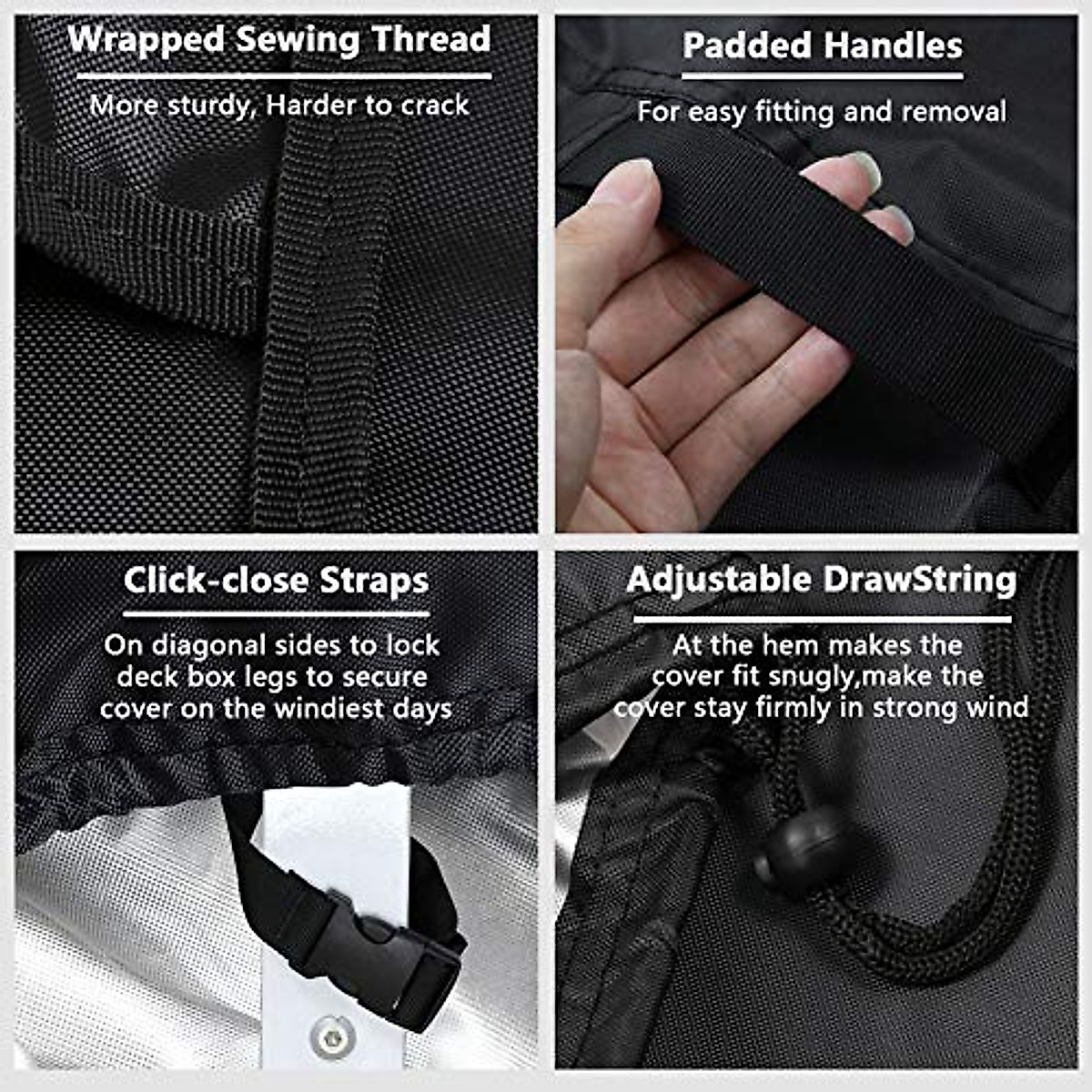 Jungda Outdoor Deck Storage Box Cover for Lifetime 116 Gallon Deck Boxes,Waterproof Patio Storage Box Cover - 51 X 26 X 26 Inch