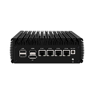 MOGINSOK 2.5GbE Micro Firewall Appliance Mini PC Intel Celeron N5105 4xIntel I225-V 2.5G LAN VPN Router PC 16GB DDR4 256GB M.2 NVMe SSD AES-NI HDMI 2.0 DP