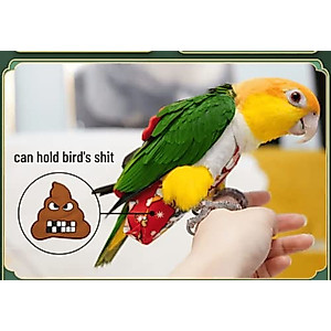 Bird Flight Suits Diapers, Parrot Flight Suits Diapers for Monk Parakeets, Cockatiels Flight Suits, Parrot Clothes, Bird Training Nappy Suit Liners Clothes (Small,Purple)