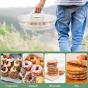 LANIAKEA 3PCS 12 Inch Food Storage Container with Lid and Handle, 2 Compartments Reusable Pizza Slice Storage Container Pie Container Leftover Pizza Keeper for Food Cake Cheesecake Tortilla Pastry