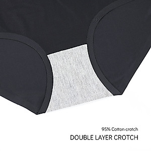 FallSweet No Show High Waist Briefs Underwear for Women Seamless Panties,Pack of 4 (Black4, L)