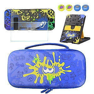 Switch Case Compatible with Nintendo Switch,Switch Case Cover with Screen Protector,Playstand, Thumb Grip Caps for Nintendo Switch (Nintendo Switch)