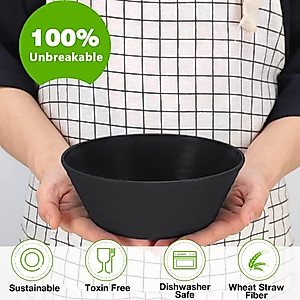 Mfacoy Unbreakable Cereal Bowls Set of 6, 28 OZ Premium Wheat Straw Bowls, Lightweight Dessert Bowls, Reusable Soup Bowls, Microwave Safe Bowls for Camping, RV, Dorm, Soup, Oatmeal, Ramen, BPA-Free