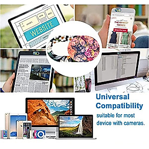 Laptop Camera Cover Slide, Thin Web Camera Cover for Laptop, Desktop, PC, MacBook Pro, MacBook Air, iPad, iMac, Tablet, Protecting Your Privacy Security Camera Slider… (Flower)