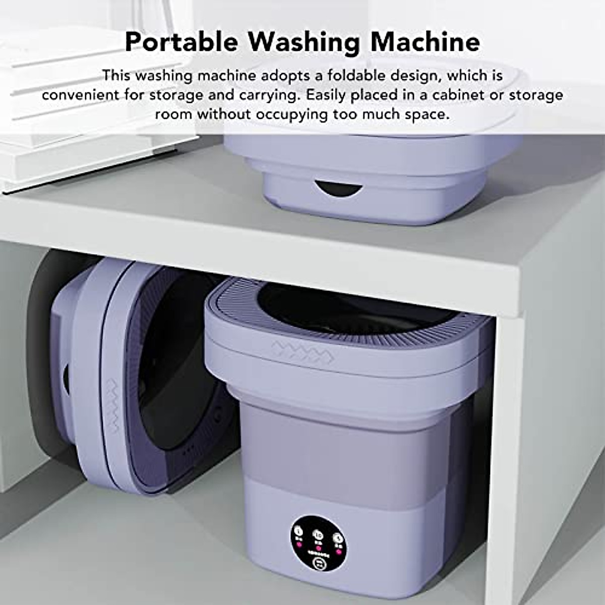 Dpofirs Foldable Washing Machine, 6.5L Portable Washing Machine for Baby Girls Clothes Socks Underwear Towels, Mini Small Portable Washer for Apartment RV Camping, Gifts (US)