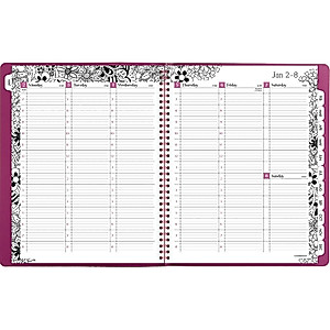 Cambridge 2023 Weekly & Monthly Planner, 8-1/2" x 11", Large, Premium, FloraDoodle, Black/White (589-905)