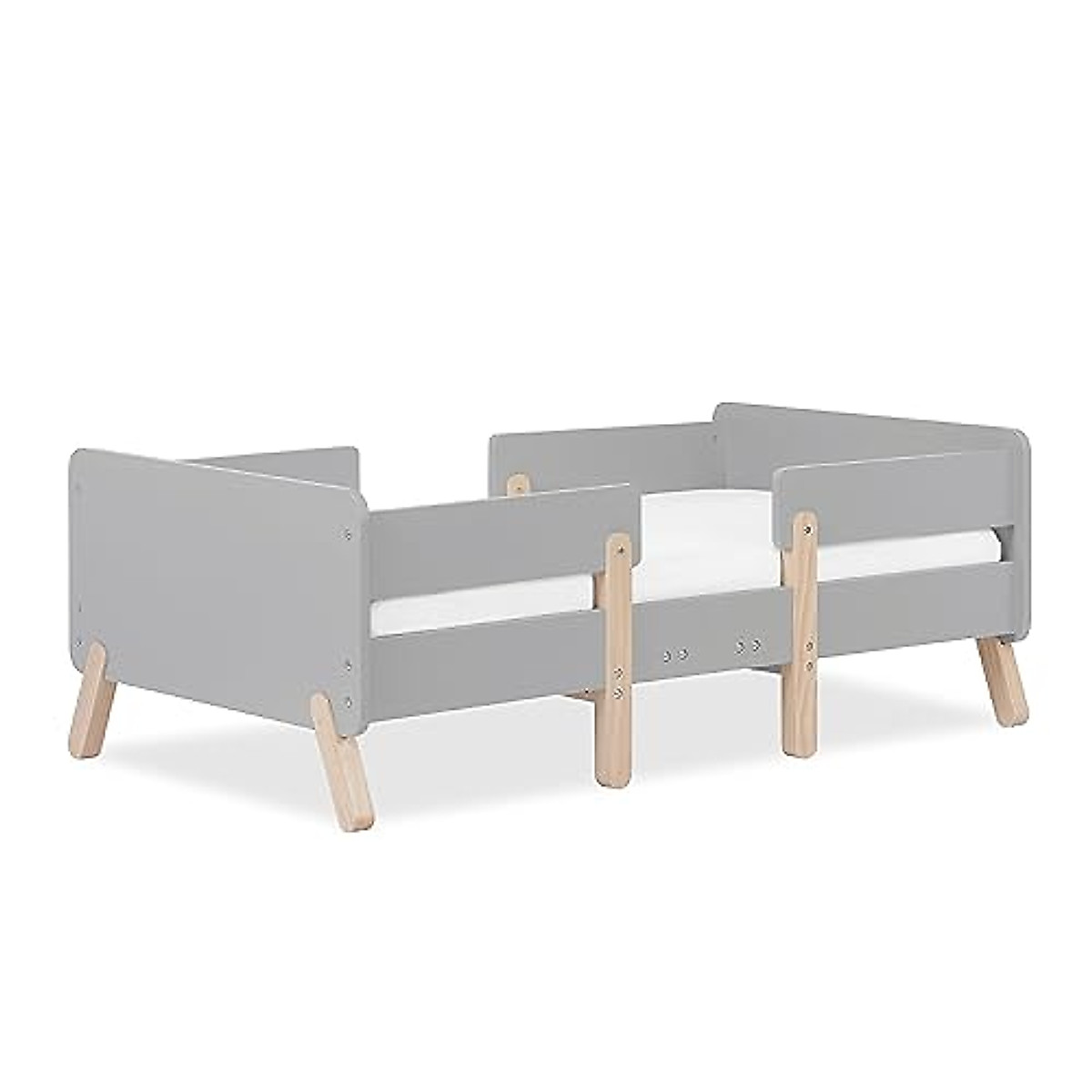 Dream On Me JPMA & Greenguard Gold Certified Osko Convertible Toddler Bed Made with Sustainable New Zealand Pinewood in Grey, Non-Toxic Finish