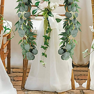 SOMYTING 2 PCS 6ft Artificial Eucalyptus Garland with Willow Leaves, Faux Greenery Garland Hanging Plants for Wedding Backdrop Arch Wall Garden Home Decor (Eucalyptus Willow Leaves, 2)