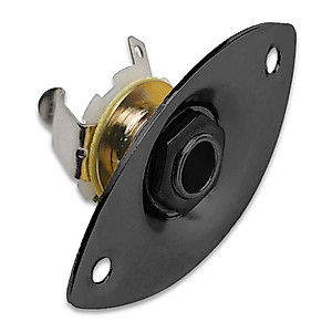 MAXCHEER 1/4" Oval Guitar Jack 6.35mm Output Input Plug Socket for Mono Electric Guitar (Black)