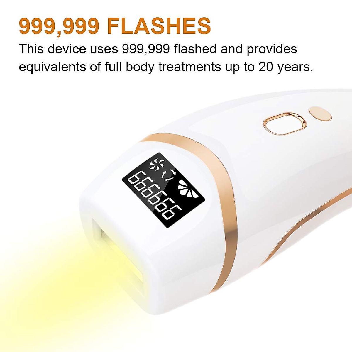 Huieter IPL Hair Removal Permanent Painless Laser Hair Remover Device for Women and Man Upgrade to 999,999 Flashes for Facial Legs, Arms, Armpits, Body, at-Home Use (White)