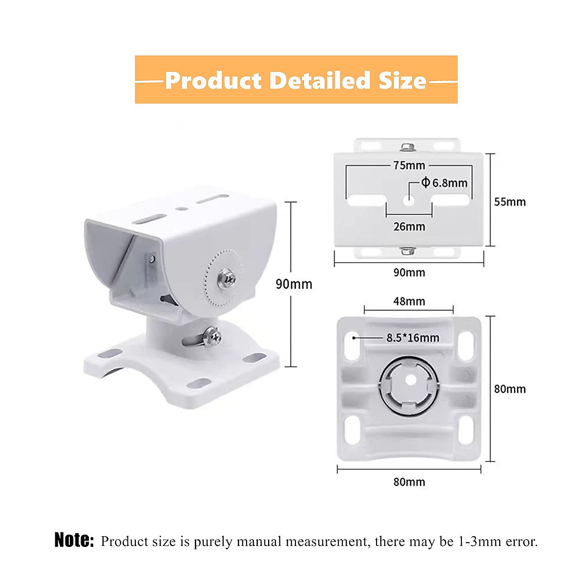 BeElion Aluminum Alloy Surveillance Camera Horizontal Vertical Pole Mount Kit, Wall Mounting Bracket for CCTV Security Camera PTZ Dome Vertical Pole Mounting Bracket