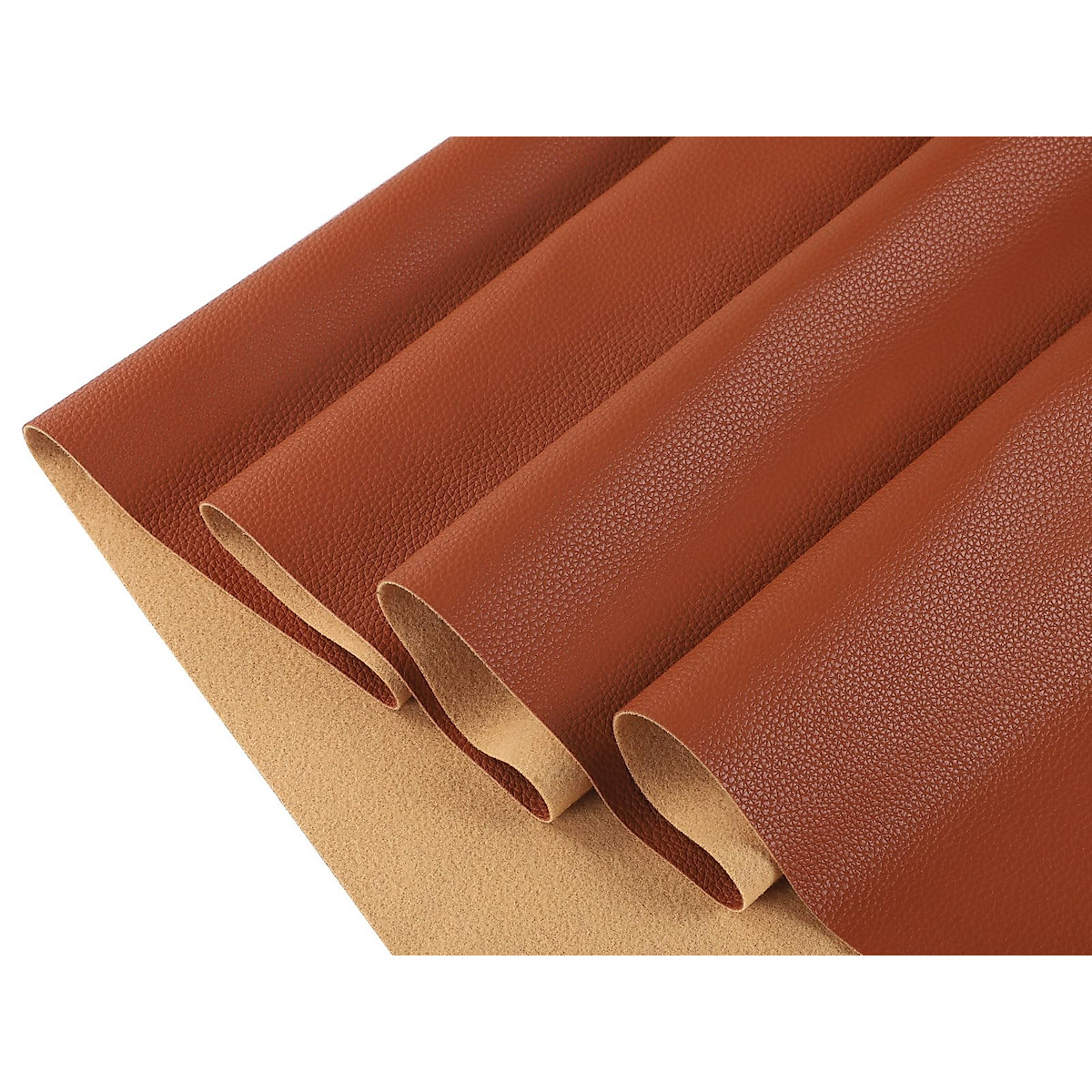 CDY Lychee Texture PU Fabric Leather,Solid Color Faux Leather Sheets 13.8"X53" Soft Faux Leather Roll Perfect for Crafts Handbags Wallets Jewelry Earrings Bows Making (Brown)