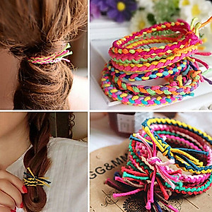 Elastic Hair Ties 100Pcs Hair Braided Scrunchies Stretch Bands No Crease Rope Ponytail Holder Hair Accessories for Girls Women(Multicolor)