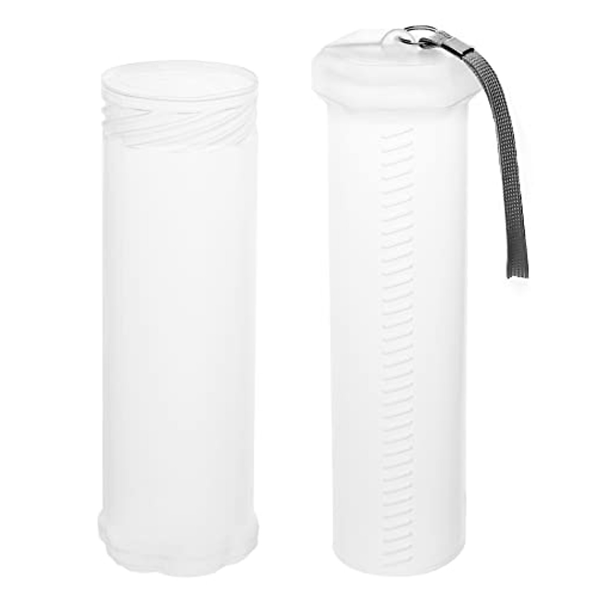 QWORK Extendable Plastic Brush Case Paint Brush Holder, 2 Pack Clear Long Brushes Tube Storage Pencil Pen Holder Container Drawing Tools