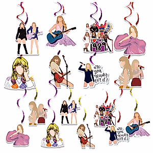 32PCS Singer Party Decorations Hanging Swirls Popular Singer Birthday Party Hanging Swirls Sets Singer Fans Music Party Decorations (32PCS)