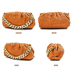 TUGONK Women's Designer Shoulder Bag Ruched Cluch Purse Dumpling Shoulder Bag Chain Pouch Bag for Women