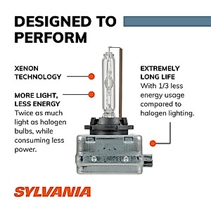 SYLVANIA - D1S Basic HID (High Intensity Discharge) Headlight Bulb - High Performance Bright, White, and Durable Lamp (Contains 1 Bulb)