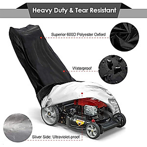 Thten Lawn Mower Cover,Waterproof Heavy Duty Push Mower Covers,Dust UV Protection,Secure Draw String and Large Size for Universal Fit with Drawstring & Storage Bag,Oxford 600D