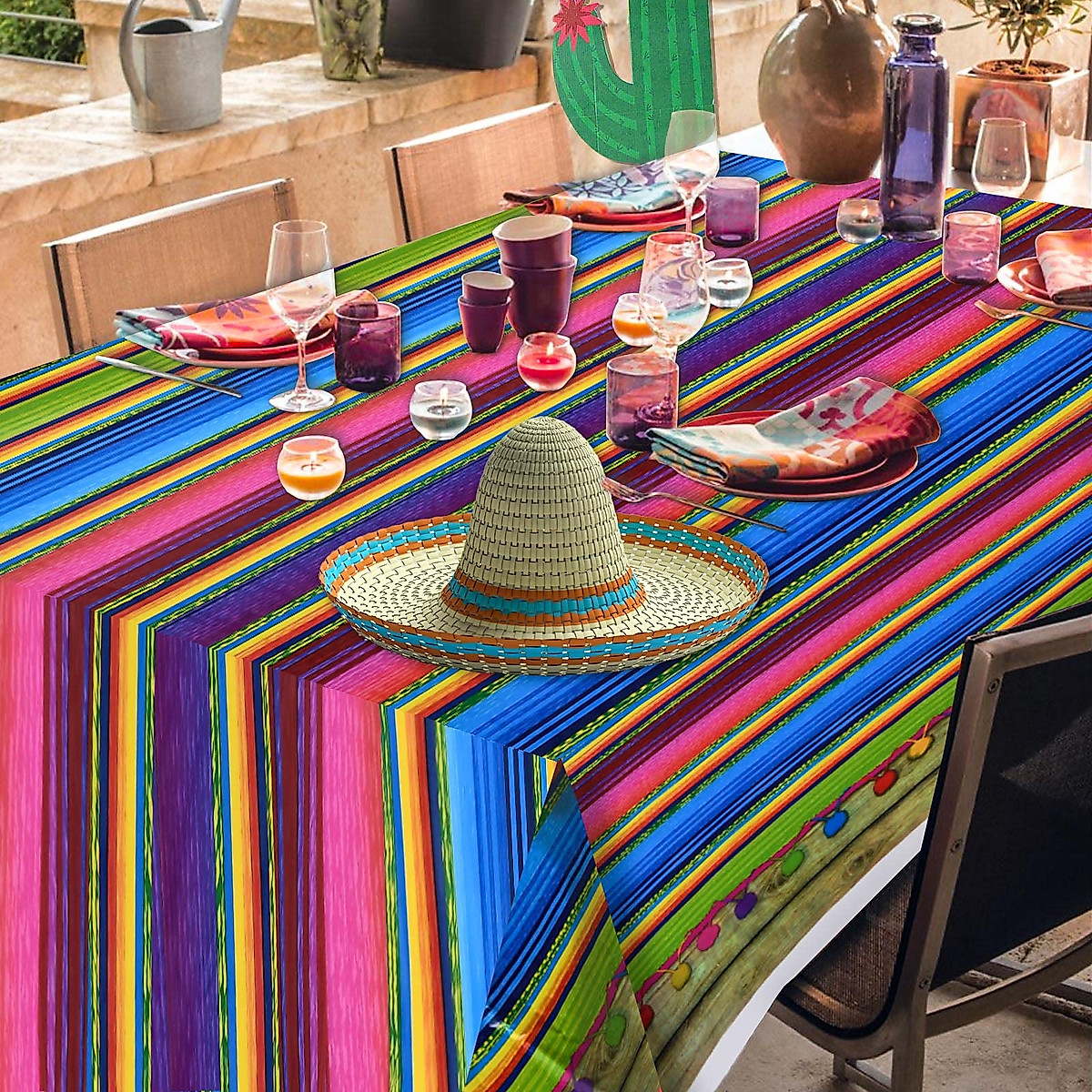 97pcs Mexican Party Decorations Fiesta Birthday Supplies for Boys Girls Adult - Balloon Arch Garland Kit Serape Tablecloth Happy Birthday Backdrop Taco Balloons Decor Cinco De Mayo Party Decorations