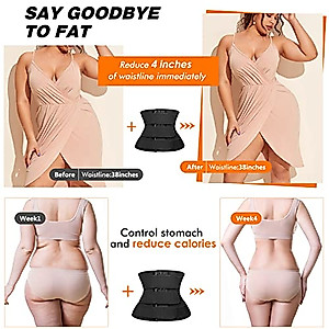 Phateey Waist Trainer for Women Lower Belly Fat Corset Waist Cincher Trimmer Belt Sport Girdle for Workout Fitness - 3 Straps