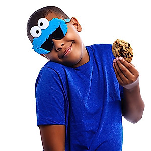 Sun-Staches Cookie Monster Official Lil’ Characters Sesame Street Sunglasses Costume Accessory, UV400 Protection, Sweet Blue Mask, One Size Fits Most Kids