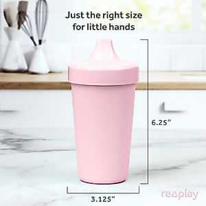 Re-Play Made in USA 10 Oz. Sippy Cups for Toddlers, Pack of 4 - Reusable Spill Proof Cups for Kids, Dishwasher/Microwave Safe - Hard Spout Sippy Cups for Toddlers 3.13" x 6.25", Princess