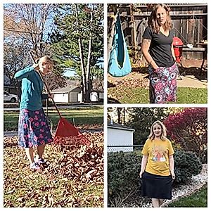 Womens Skirts Skorts Modest Knee Length Skirts Athletic Midi Active Running Skirt Black X-Large