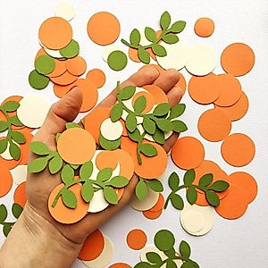 Little Cutie Baby Shower Decorations 200PCS Orange Confetti Citrus Party Decorations A Little Cutie is On The Way Baby Shower Orange Party Decorations