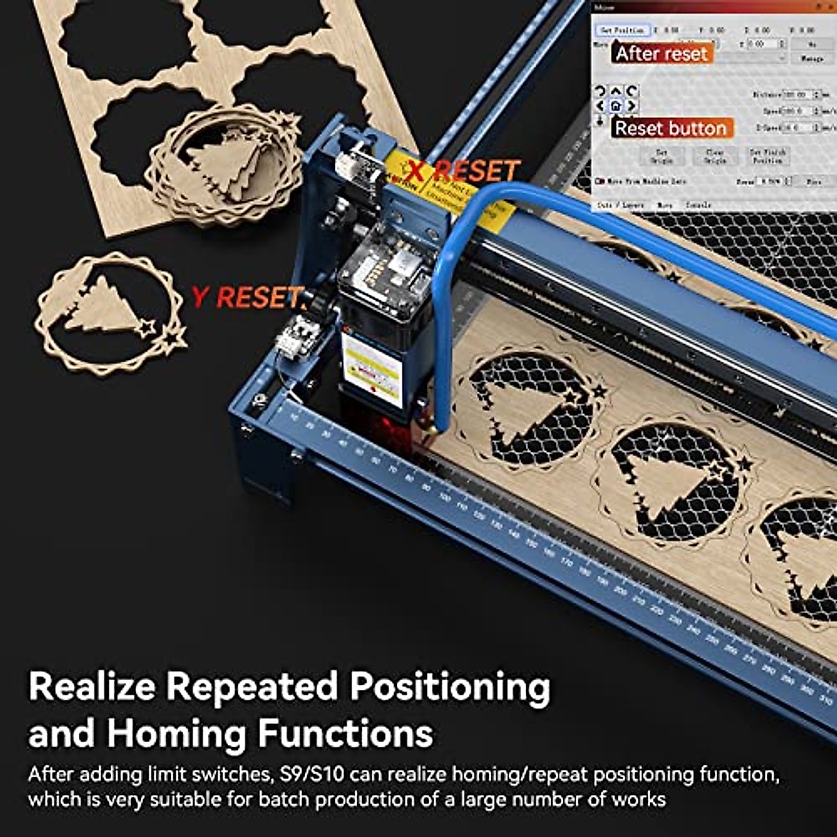 SCULPFUN S9/S10 Laser Engraver Limit Switch Kit, Turn on Homing and Positioning Function, Perfect Match S9/S10 Laser Engraving Machine, Direct Installation Without Additional Accessories
