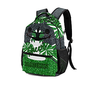 Deven Green Cheerleader Personalized Kids for Boy/Girl Teen Primary School Daypack Travel Bag Bookbag