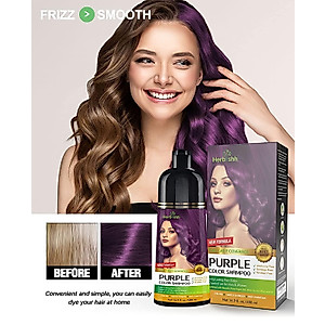 Combo Pack - Herbishh Purple Dye Shampoo for Gray Hair + Argan Intense Hair Mask - Long-lasting Color - Stimulates Dry, Frizzy Hair - 500 Ml