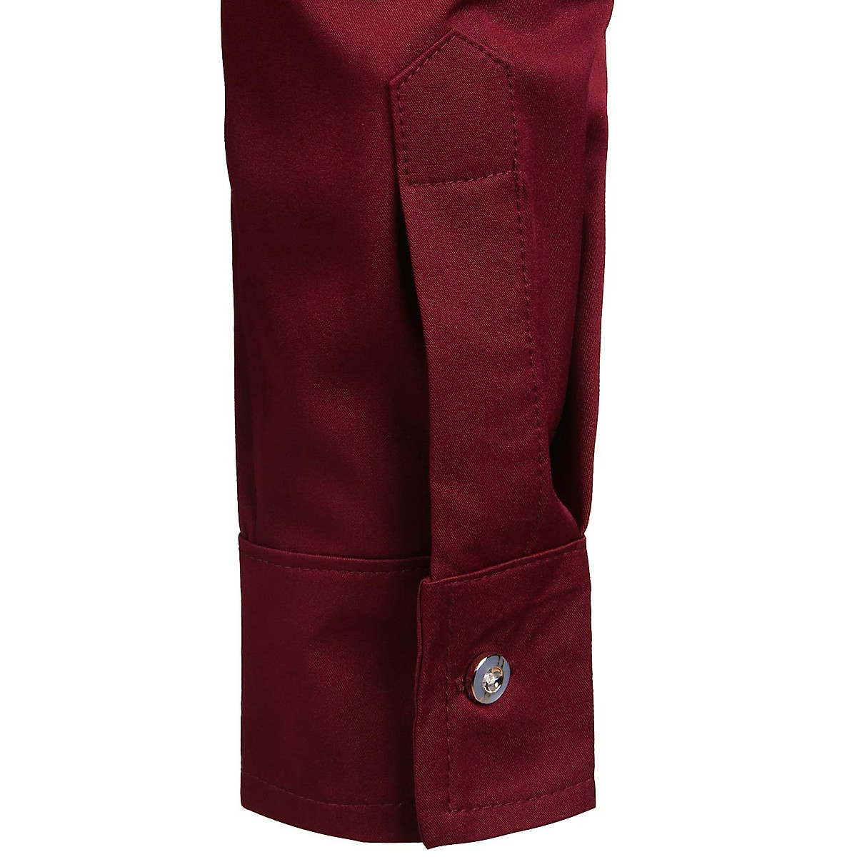 ZEROYAA Mens Hipster Design Golden Floral Embroidery Slim Fit Long Sleeve Mandarin Collar Shirts Tops ZZCL08 Burgundy Large