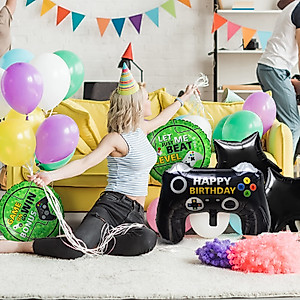 5 Pcs Video Game Party Decoration, Level Up Birthday Balloons，Video Game Foil Balloon for Game On Birthday Party Supplies