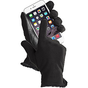 isotoner womens Stretch Fleece Glove - Microluxe Black One Size