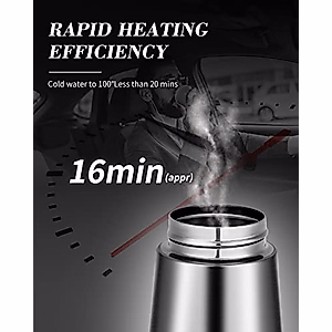 Spardar 12V Car Boiler Electric Travel Portable Kettle Fast Water Boiler Car Coffee Maker& Heater with LED Indicator Light for Water, Tea, Coffee and Milk